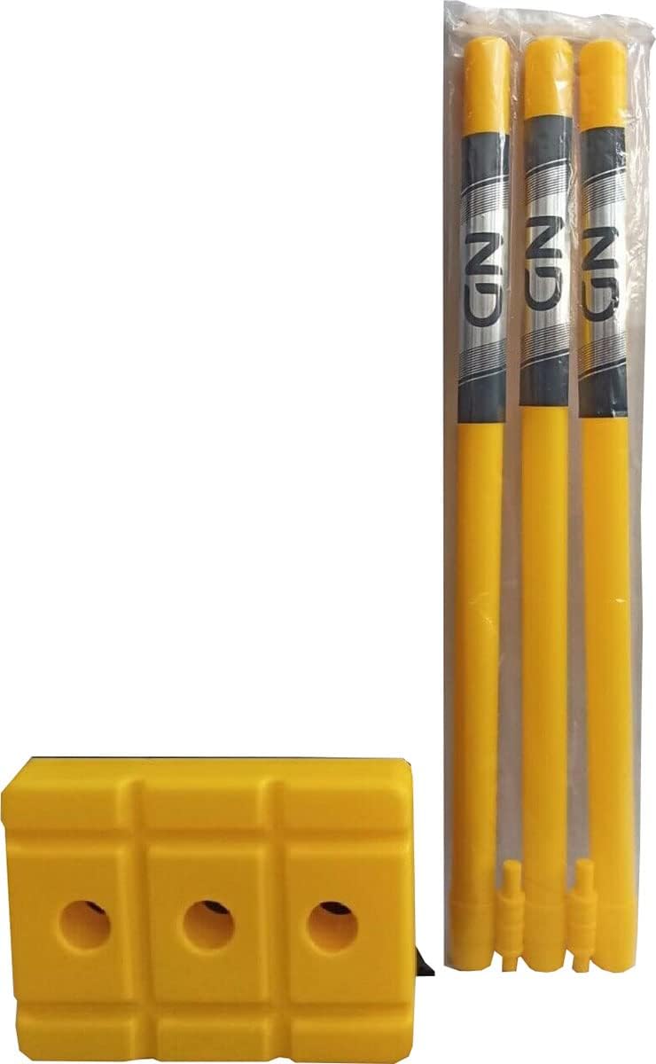 ND Sports Kwik Cricket Plastic Wicket With Base Indoor Outdoor Stump S ...