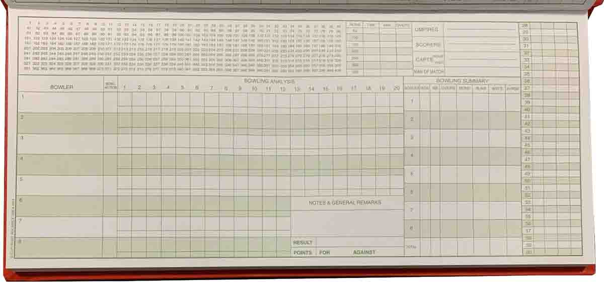 ND Cricket Scorebook 60-100 Innings – NDSports